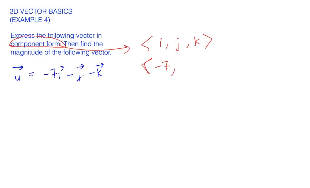 3d vectors basics - example 1 | Numerade