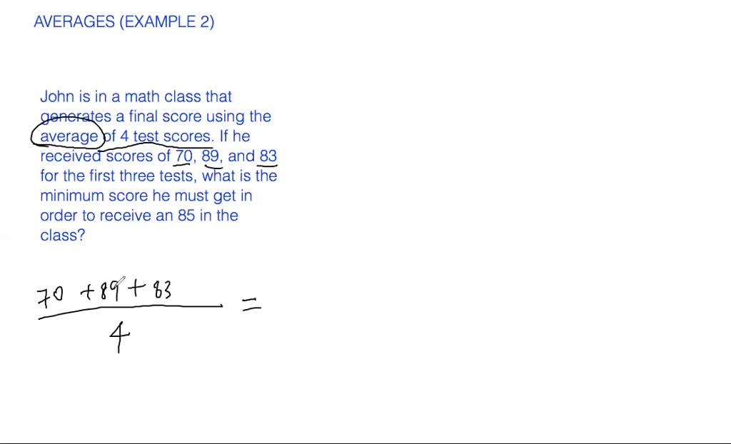 Averages - example 1 | Numerade