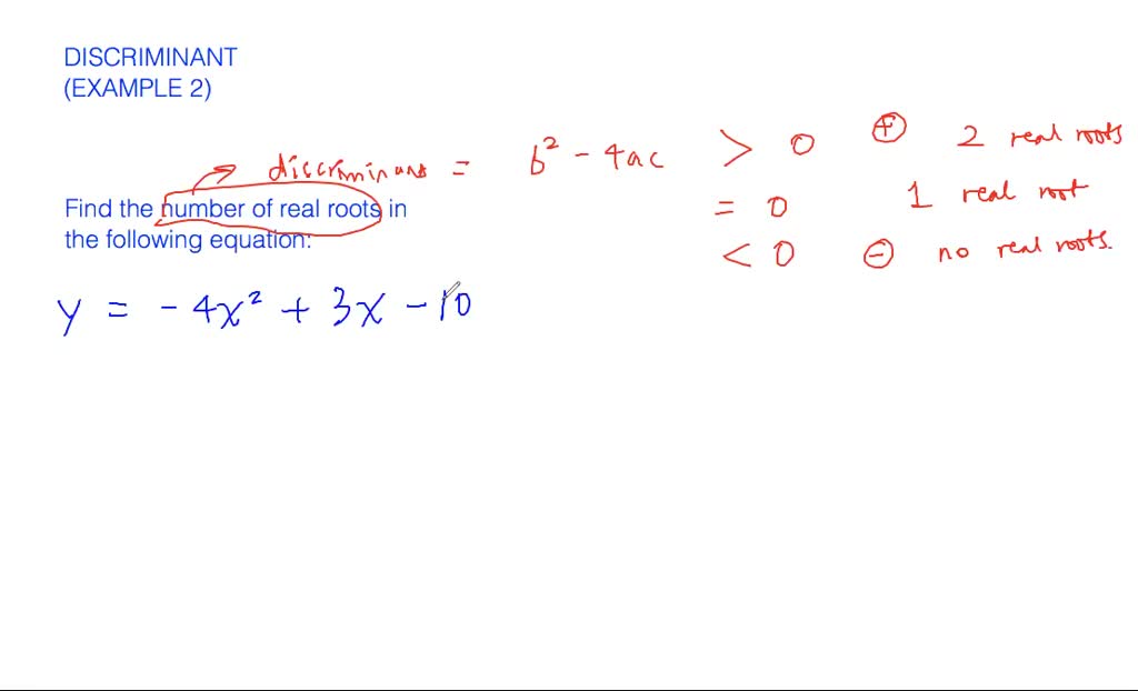 Discriminant - example 1 | Numerade