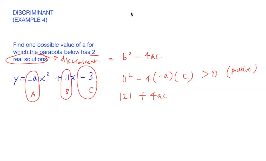 Discriminant - example 1 | Numerade