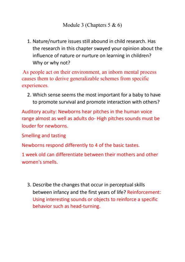 Class Notes for Child Growth And Development TECA 1354, Alvin Community ...