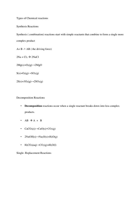 A chemical reaction is a representation of chemical change in terms of ...