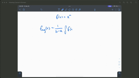 SOLVED:Let f(x)=x^n, n a positive integer. Determine the average value of f on the interval [a, b].