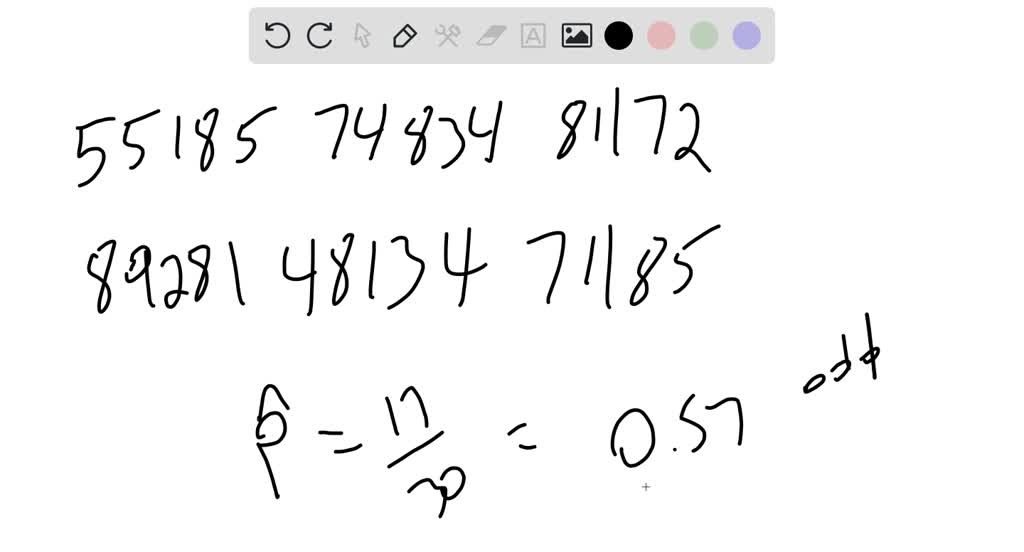 A large collection of one-digit random numbers should have about 50 % ...