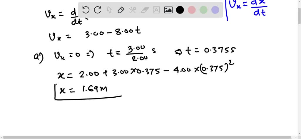 A particle moves along the x axis. Its position is given by the ...