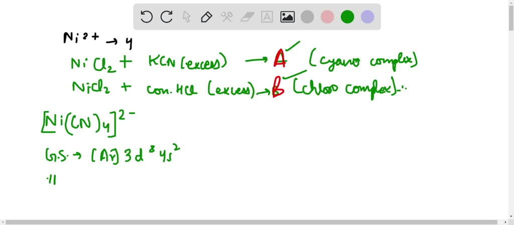 SOLVED:The coordination number of Ni^2+ is 4 . NiCl2+KCN (excess) A ...