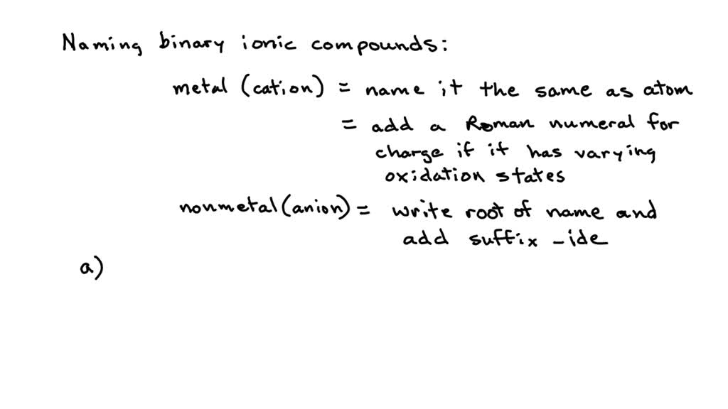 SOLVED:Give each ionic compound an appropriate name. a. BaS b. FeCl 3 c ...