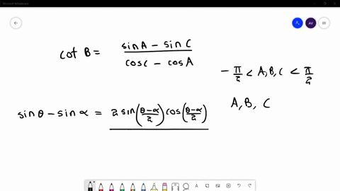 SOLVED:If in triangle ABC, cot(A)/(2), cot(B)/(2), cot(C)/(2) are in A.P then (a) a, b, c are in ...