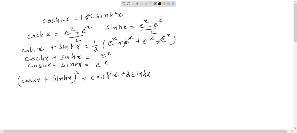SOLVED:Prove that cosh2 x=1+2 sinh^2 x