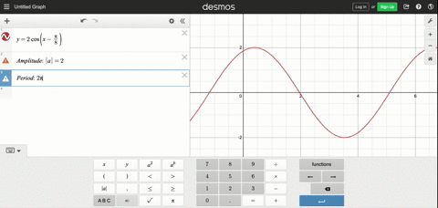 SOLVED:Determine the amplitude, period, and displacement for each ...
