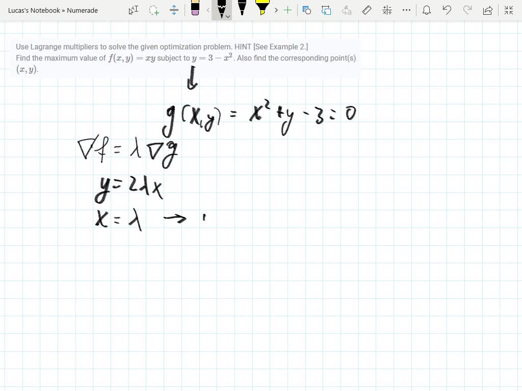 SOLVED:Consider the problem: \max x y s.t. x+3 y=24. (a) Use Lagrange's method to find its only ...