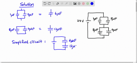 Use the voltage divider rule to find the voltage across each capacitor ...