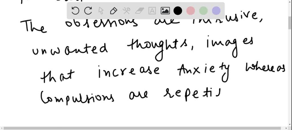 SOLVED:The key difference between obsessions and compulsions is that ...