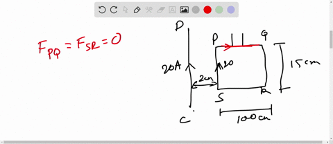 SOLVED:The resultant force on the current loop PQRS due to a long ...