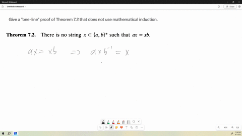 SOLVED:Give a "one-line" proof of Theorem 7.2 that does not use mathematical induction.