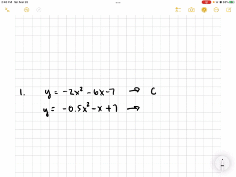 ⏩SOLVED:Without using your calculator, match the given equations ...