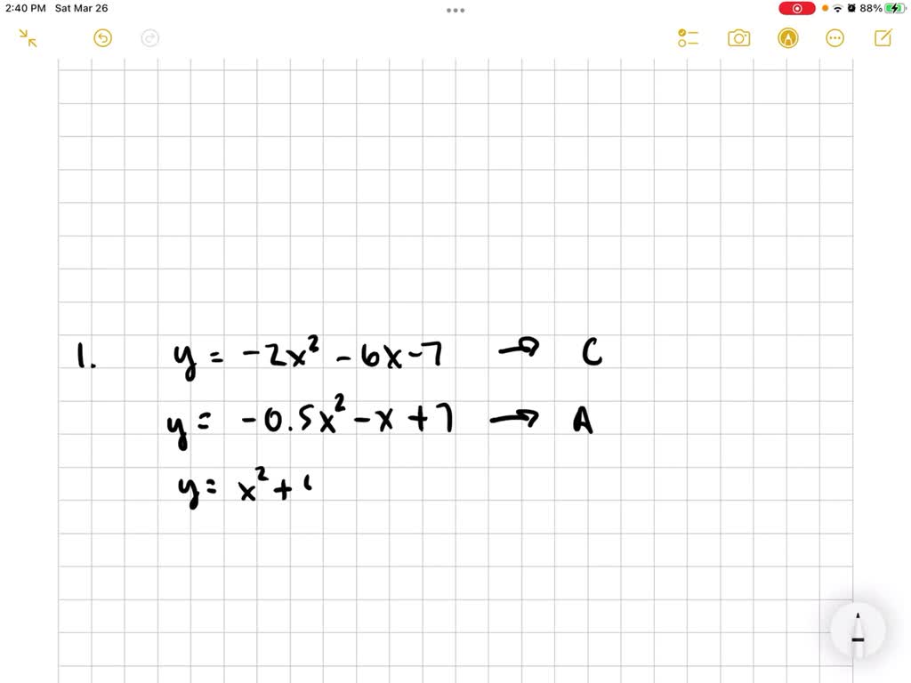 ⏩SOLVED:Without using your calculator, match the given equations… | Numerade