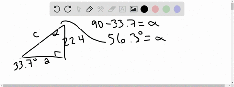 ⏩SOLVED:Given a right triangle A B C with α=42.7^∘ and a=68.2, solve… | Numerade