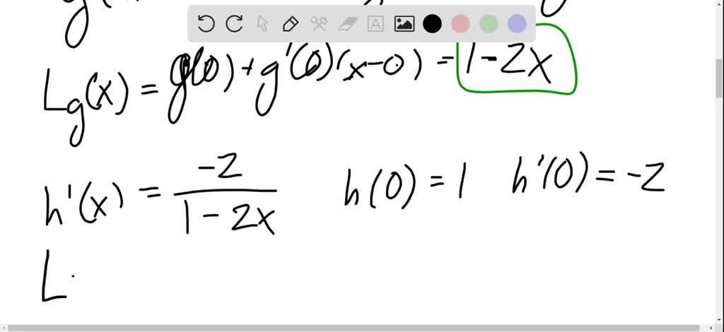 SOLVED:Let f(x)=(x-1)^2 g(x)=e^-2 x and h(x)=1+ln(1-2 x) (a) Find the ...