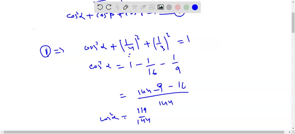 SOLVED:Two direction cosines are given. Use Exercise 48 to find the ...