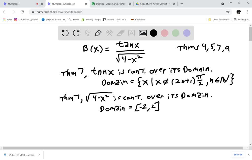 SOLVED:Explain, using Theorems 4,5,7, and 9, why the function is continuous at every number in ...