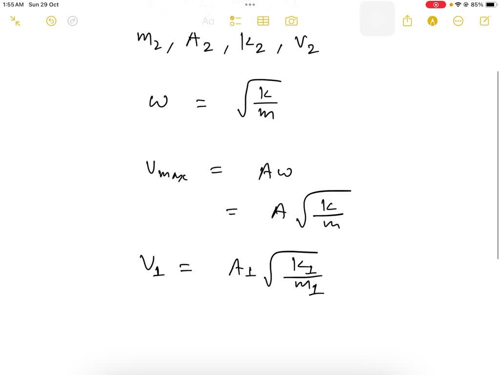 Objects of equal mass are oscillating up and down in simple harmonic motion on two different ...