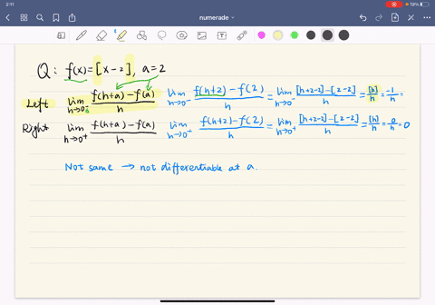⏩SOLVED:Exer. 33-36: Use right-hand and left-hand derivatives to ...