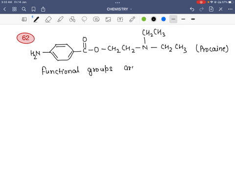 SOLVED:Procaine, a local anesthetic whose hydrochloride is Novocain ...