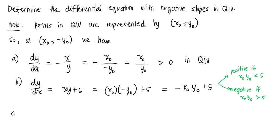 SOLVED:For which of the following differential equations will a slope ...