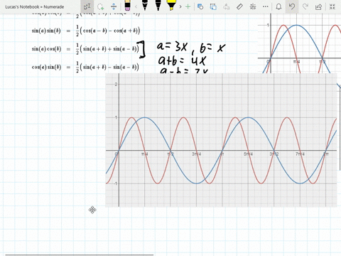 SOLVED:(a) use the Product-to-Sum Formulas to express each product as a sum, and (b) use the ...