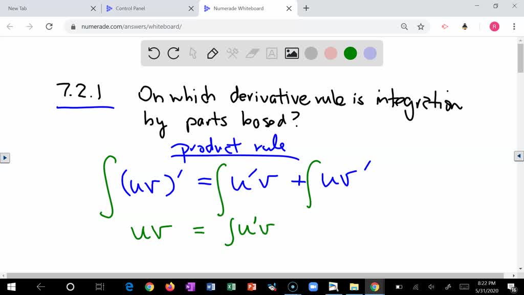 SOLVED:On which derivative rule is integration by parts based?