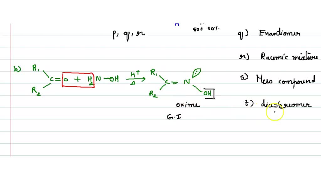 SOLVED:Match the following Column-II (p) Alcohol (q) Enantiomers (r ...