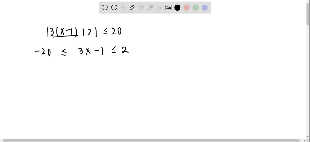 SOLVED:Solve and graph the solution set on a number line. |3(x-1)+2| ≤20