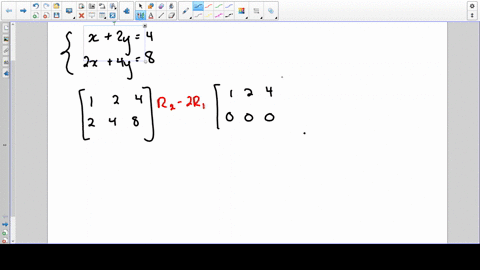 SOLVED:Solve each system of equations using marrices (row operations). If the system has no ...