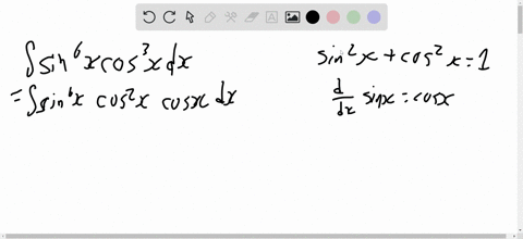 SOLVED:Evaluate the integral. ∫sin^6 x cos^3 x d x
