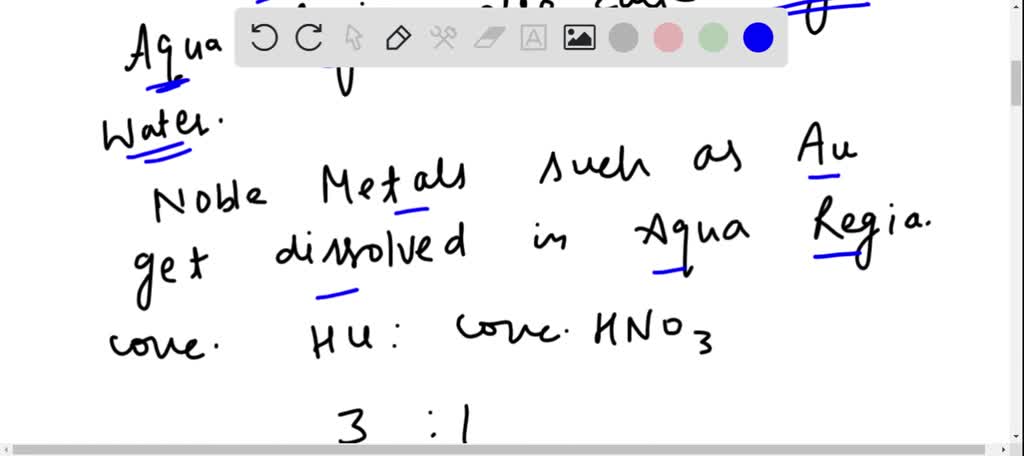SOLVED:Noble metals get dissolved in aqua regia, the composition of ...