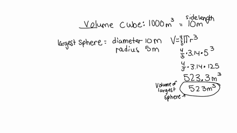 SOLVED:The volume of a cube is 1000 cu m. a. To the nearest cubic meter ...