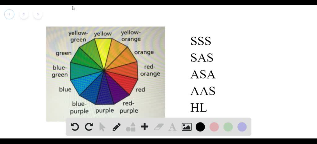 SOLVED: Use the diagram based on the color wheel. The 12 triangles in ...