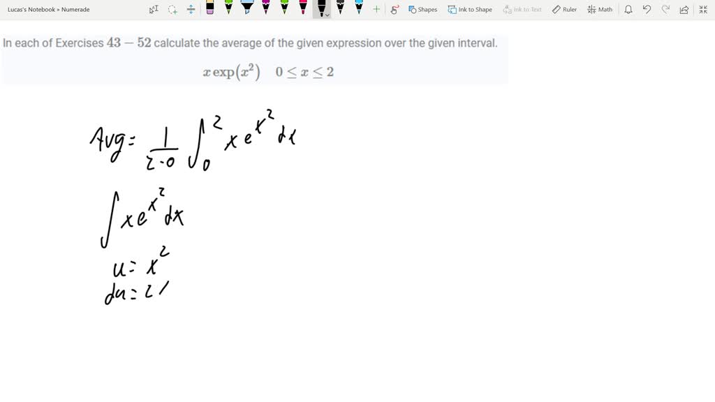Solved In Each Of Exercises 43 52 Calculate The Average Of The Given Expression Over The Given