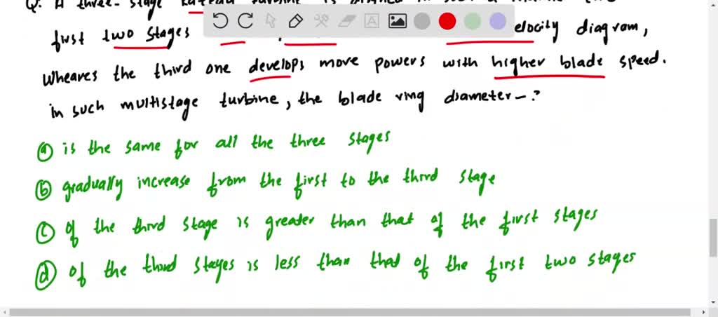 SOLVED:A three-stage Rateau turbine is designed in such a manner that ...
