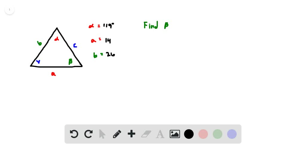 SOLVED:For the following exercises, assume ? is opposite side a, ? is ...