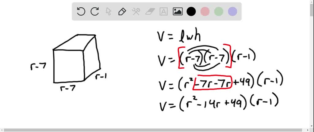 SOLVED:Find a polynomial for the total volume of the figure shown ...