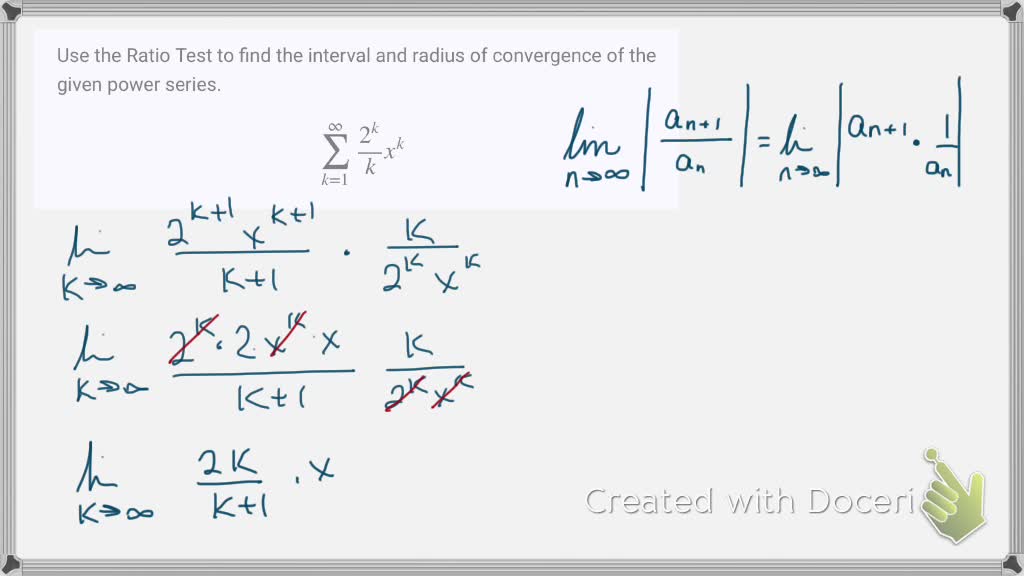 SOLVED:(a) use the Ratio Test to determine the radius of convergence ...