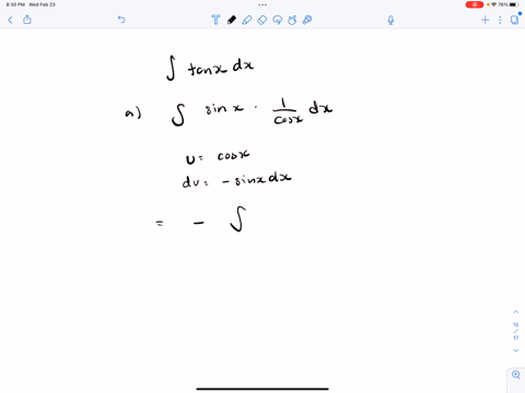 SOLVED:Prove the integration formula ∫tanx d x=ln|secx|+C. (a) by using ...