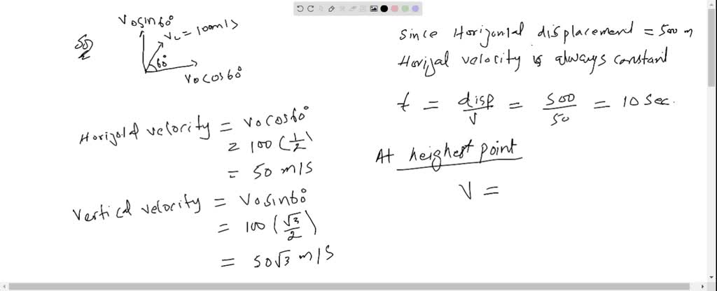 ⏩SOLVED:An object is projected with initial velocity of 100 ms^-1… | Numerade