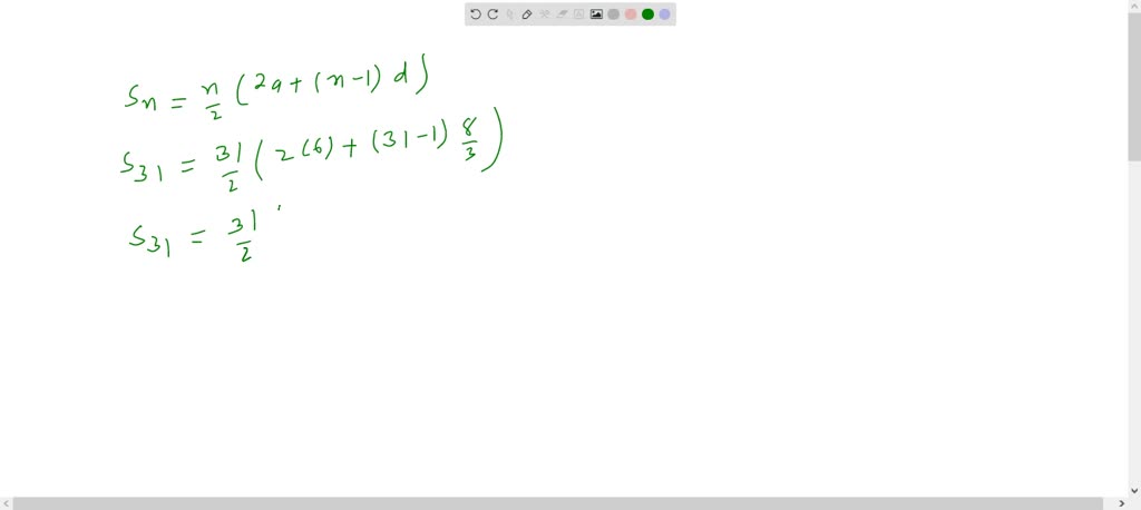 Find The Sum Of The First 31 Terms Of The Arithmetic Progression Whose