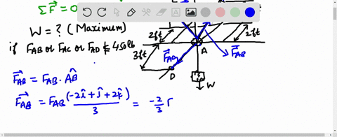 SOLVED: Determine the maximum weight of the crate so that the tension ...