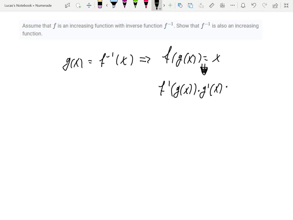 Suppose f: 𝐑 →𝐑 is a strictly increasing function. Prove that the inverse function f^-1: f(𝐑) →𝐑 ...