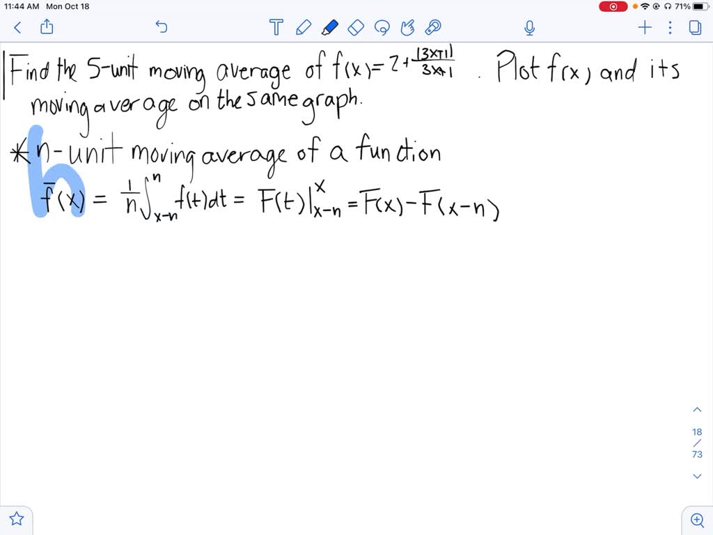 Solvedcalculate The 5 Unit Moving Average Of Each Function Plot Each Function And Its Moving