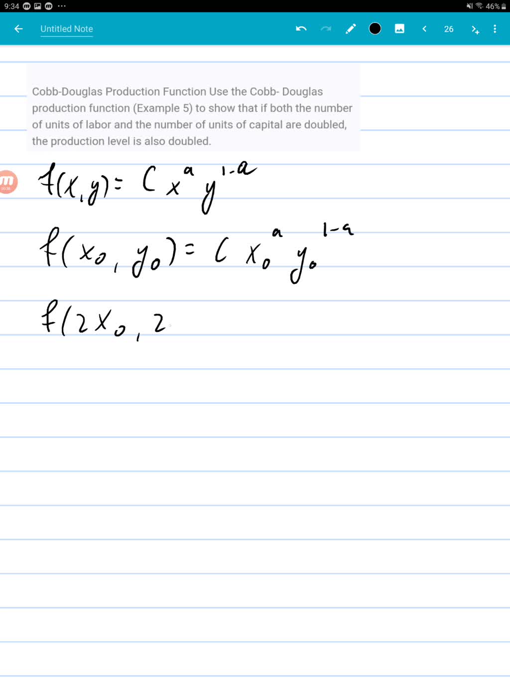 SOLVED:Cobb-Douglas Production Function Use the Cobb- Douglas ...